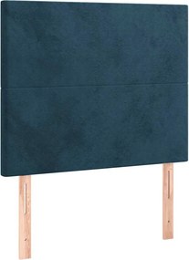 Box spring postel s matrací tmavě modrá 90x190 cm samet 3132535