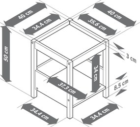 Tchibo - Odkládací stolek - barva: béžová
