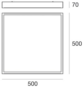 Linea Light 8233N Box_SQ, bílé stropní svítidlo 43W LED 4000K, 50x50cm