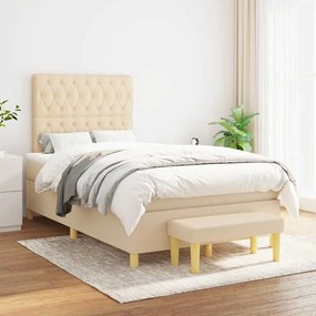 Box spring postel s matrací krémová 120x190 cm textil 3270430