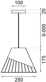 Toolight - závěsná stropní zrcadlová lampa E27 60W APP228-1CP, černá-bílá, OSW-00888