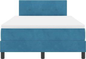 Postel s boxspringem s čelo Tmavě modrá 120 x 190 cm samet 3339162