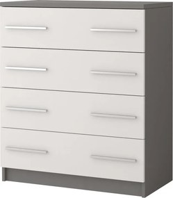 IDZ Komoda OMEGA II 4S 02, 80 cm Bílá/Grafit