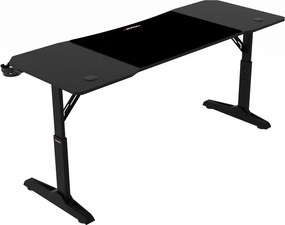 Výškově nastavitelný herní stůl ERACER H1116 — 160x60 cm, kov, melamin, černá