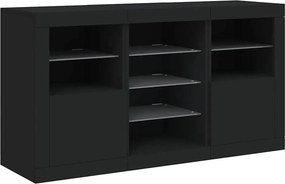 Příborník s LED osvětlením černý 123 x 37 x 67 cm 3209080