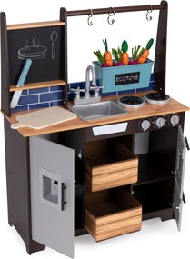 Dětská kuchyňka LOLY ECOTOYS s doplňky šedá