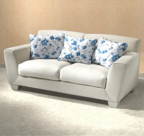 Dadka Povlak na polštář flanel Kvítí modré na bílém  50x70 cm
