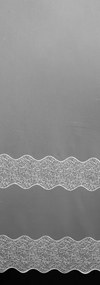 Mantis tylová záclona 620/601 vyšívané vlnky, s bordurou, bílá, výška 140cm ( v metráži)