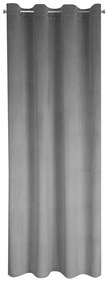 Stříbrný sametový závěs na kroužcích CARMEN 140x270 cm s upínáním