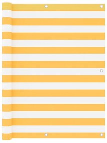 Balkónová zástěna bílo-žlutá 120 x 600 cm oxfordská látka 134911