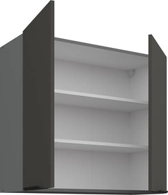 ARIA pi | horní skříňka 80 G-72 2F policová | 80 cm | ANTI FINGERPRINT povrch | antracit/šedá grafit
