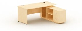 Kancelářský stůl se skříňkou MIRELLI A+ 1600 x 1600 mm, pravý, bříza