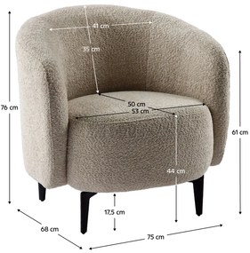 Kondela Křeslo, béžová/černá, PRESO