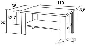 Konferenční stůl Klement 65×110 wenge