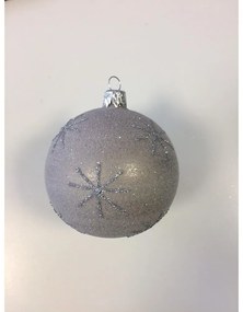 Vánoční koule 8 cm hvězdička/stromek SET/6ks - celoposyp hvězdy