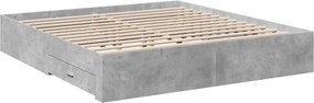 Rám postele se zásuvkami betonově šedý 200 x 200 cm kompozit 3280359