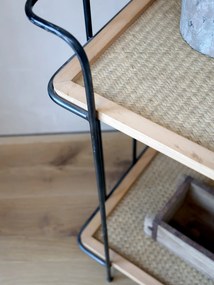 Kovový vozík na kolečkách s dřevěnými deskami Cannie - 55*41*76cm