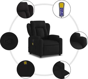 Masážní křeslo s polohovacím mechanismem, černé, látkové 3206002