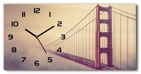 Wallmuralia Skleněné hodiny na stěnu Most San Francisco 60x30 cm