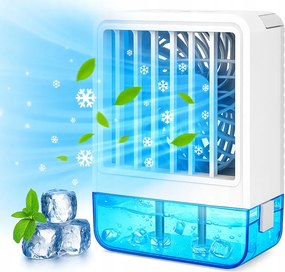 Větráček Mini Klimatizátor Stolní ventilátor Tichý na vodu 800 ml Led