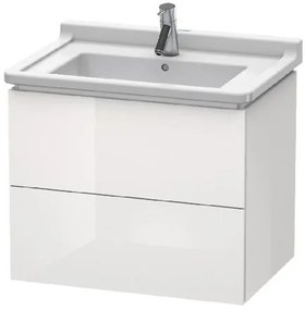Duravit L-Cube - Umyvadlová skříňka 56x67x47 cm, 2 zásuvky, lesklá bílá LC626402222
