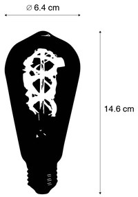 Sada 5 LED žárovek E27 se spirálovým vláknem ST64 5W 400 lm 2200K