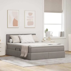 Postel s úložným prostorem a matrací Taupe 120 x 200 cm Samet 3370515