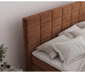 Oranžová boxspring postel s úložným prostorem 200x200 cm Ava – Maison de Rêve