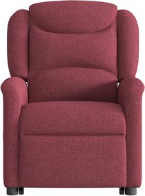 Zvedací masážní polohovací křeslo vínové textil 3303207