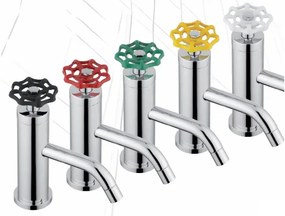 Reitano Rubinetteria, INDUSTRY stojánková umyvadlová baterie bez výpusti, výška 162 mm, nikl/černá, 5102TT8