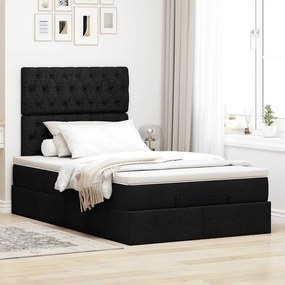 Osmanský rám postele s matrací černá 120x200cm textil 3313232
