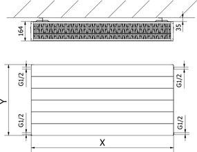 Mexen, Panelový radiátor Mexen Line CL33 600 x 2000 mm, boční připojení, 4402 W, bílý - W433L-060-200-00