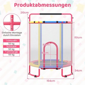 Costway Trampolína pro děti 154 cm 6 v 1 Dětská trampolína s gymnastickou