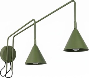 Sollux Lighting Nástěnné svítidlo NOX 2 olivově zelené s vypínačem
