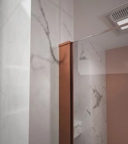 Erga Paris, U-profilová lišta pro sprchové zástěny o tloušťce skla 8mm, délka 200cm, růžové zlato matná, ERG-V02-PARIS-PROFILE-RG