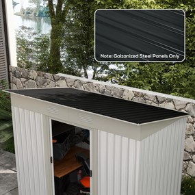 Outsunny 12 kusů Trapézový plech 129x45cm 7m² Pozinkovaný střešní plech 0,25 mm Profilovaný plech odolný proti povětrnostním vlivům Tmavě šedá barva