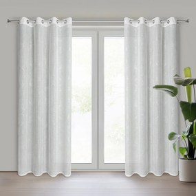 ZÁCLONA NA KROUŽCÍCH AMALIA 140X250 CM BÍLÁ