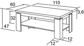 Konferenční stůl Evžen 60×110 dub sonoma