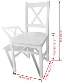 Jídelní židle 4 ks bílé borové dřevo,  241511