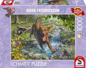 SCHMIDT Puzzle Psí láska: Jarní procházka s labradorem / 1000 dílků /
