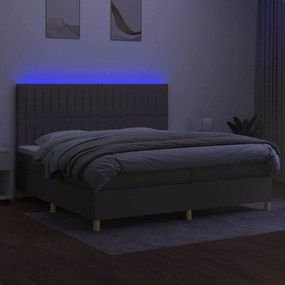 Box spring postel s matrací a LED taupe 200x200 cm textil 3135625