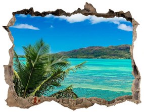 Wallmuralia Fotoobraz díra na stěnu Pobřeží Seychely 95x64 cm