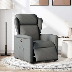 Elektrické polohovací křeslo tmavě šedé textil 3303115