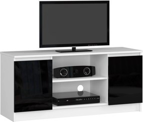TV stolek K120 bílá/černý lesk