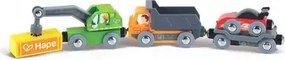 HAPE Vláček technická vozidla 4 ks / Na magnet / Dřevo / od 18 měsíců