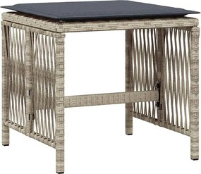 11dílný zahradní jídelní set s poduškami světle šedý polyratan 3211691