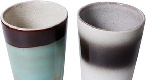 2ks barevný retro hrnek na latté 70s Boggie - Ø 7,5*13cm / 280ml