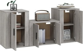 3dílný set TV skříněk šedý sonoma kompozitní dřevo 3188500