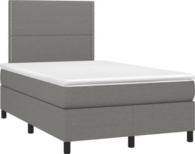 Box spring postel s matrací tmavě šedá 120x190 cm textil 3269875