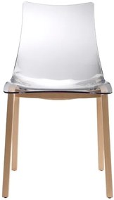 SCAB - Židle ZEBRA NATURAL ANTISHOCK - transparentní/buk